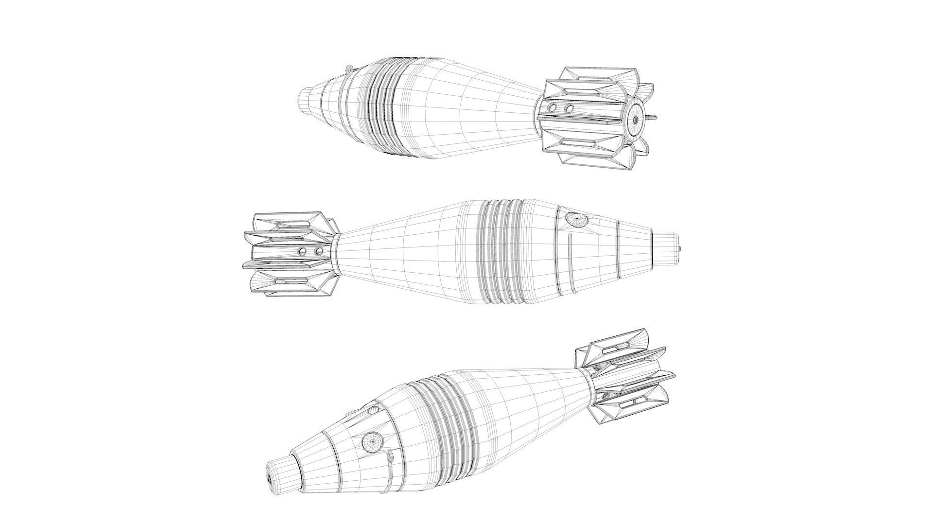 60 mm Mortar Projectile 3D model | CGTrader