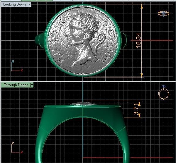 Caesar Ring Roman Jewelry 3D model 3D printable | CGTrader