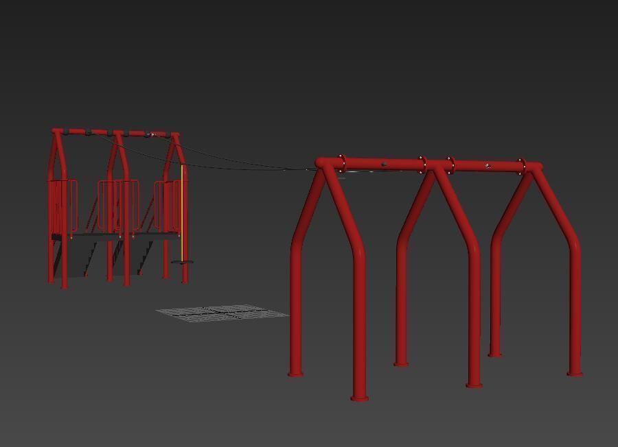 kids outdoor zipline playground for park school 3D model | CGTrader
