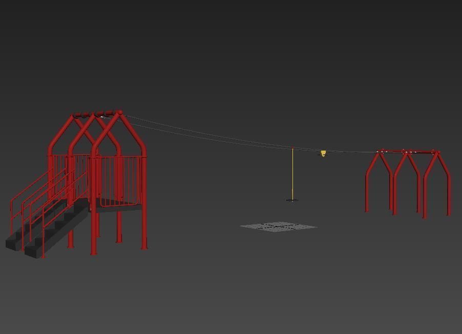 kids outdoor zipline playground for park school 3D model | CGTrader