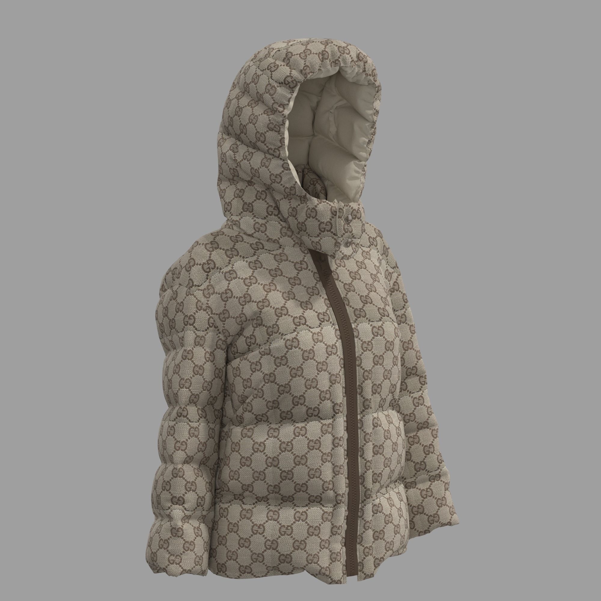 Gucci Puffer Hoodie 3D model | CGTrader