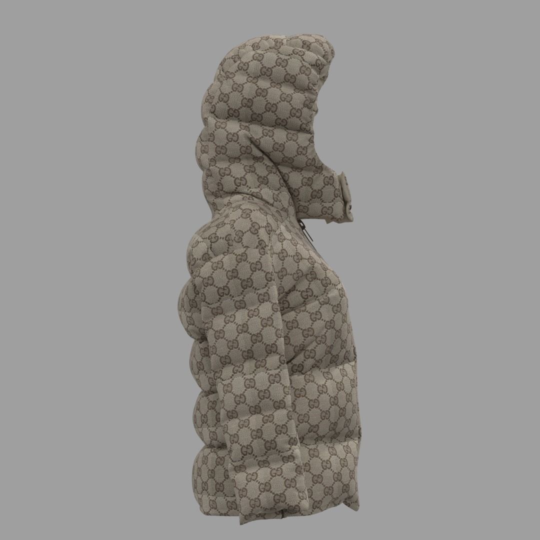 Gucci Puffer Hoodie 3D model | CGTrader