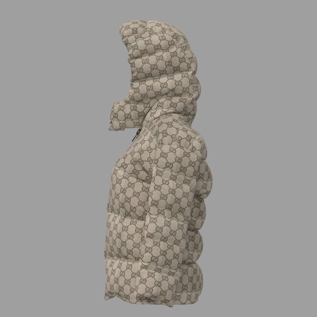 Gucci Puffer Hoodie 3D model | CGTrader