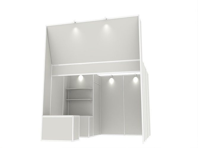 3D model Giant Front Display Raw Exhibition Booth - R8 - 3 x 3 meters ...