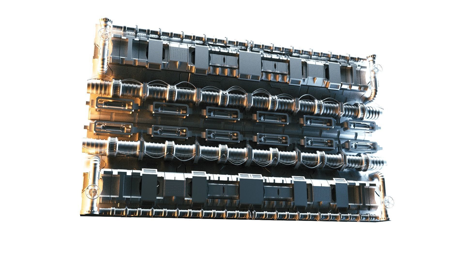 Scifi modular Wall piece 3D model | CGTrader