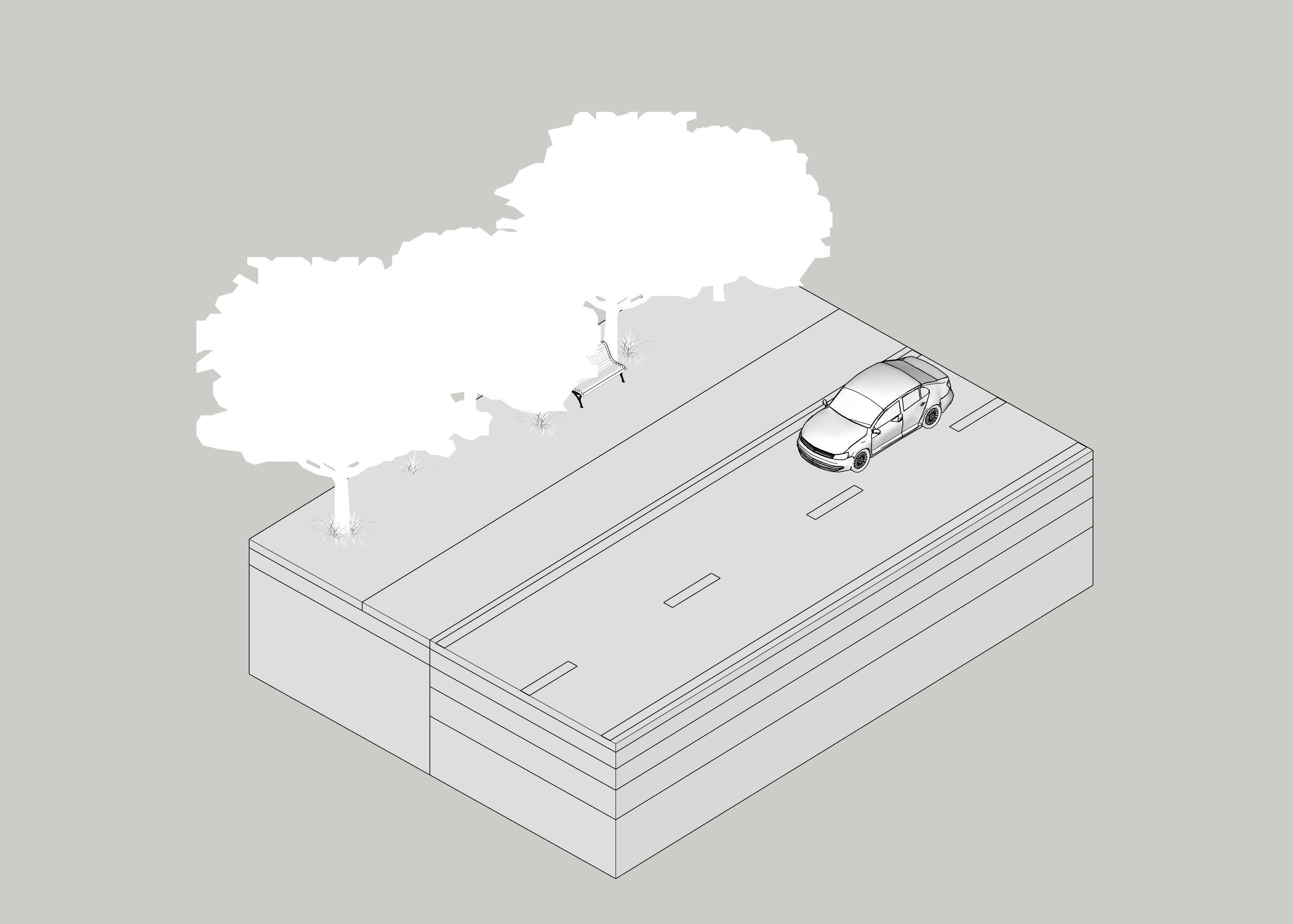 Urban design road cross section 3D model | CGTrader
