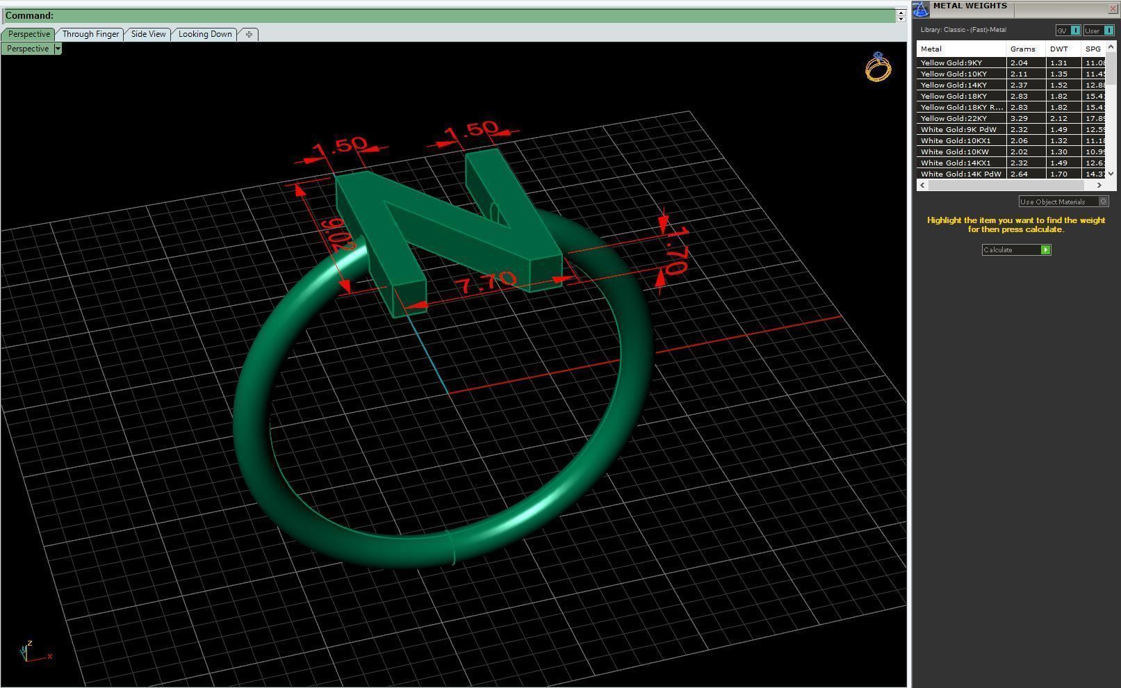 Initial N ring size 54 with professional renderings 3D model 3D ...