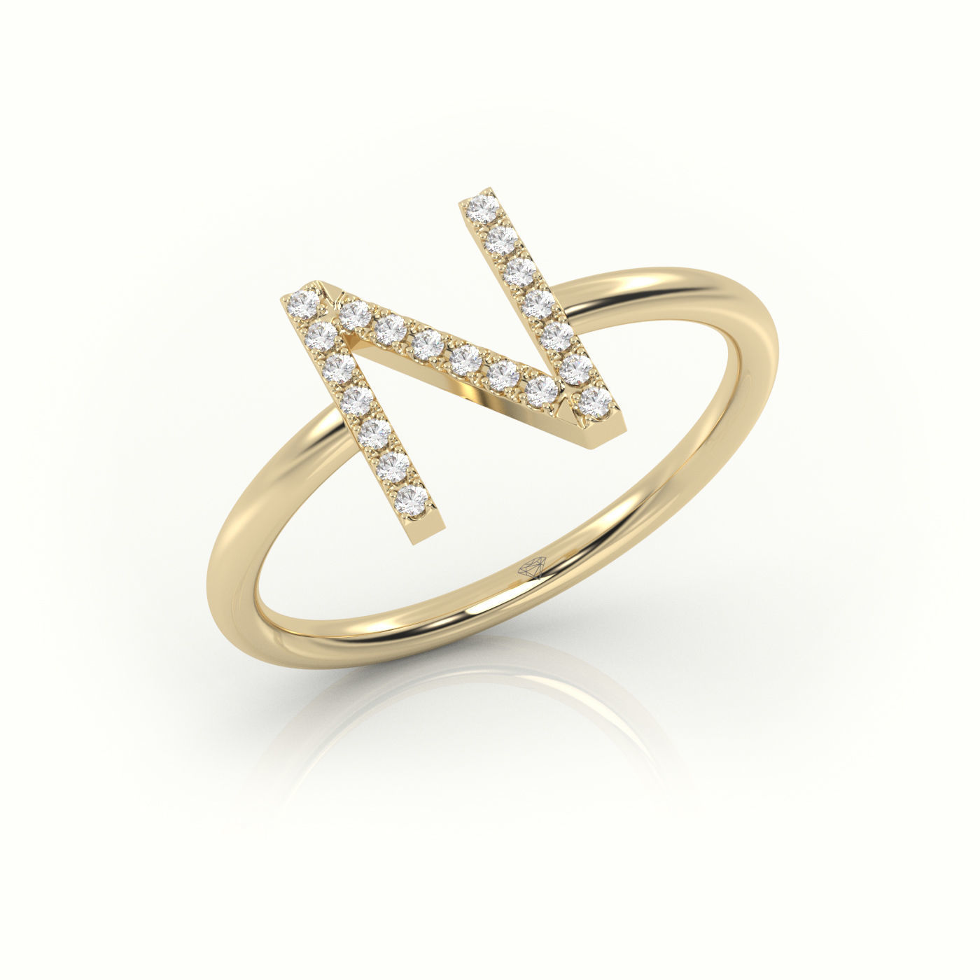 Initial N ring size 54 with professional renderings 3D model 3D ...