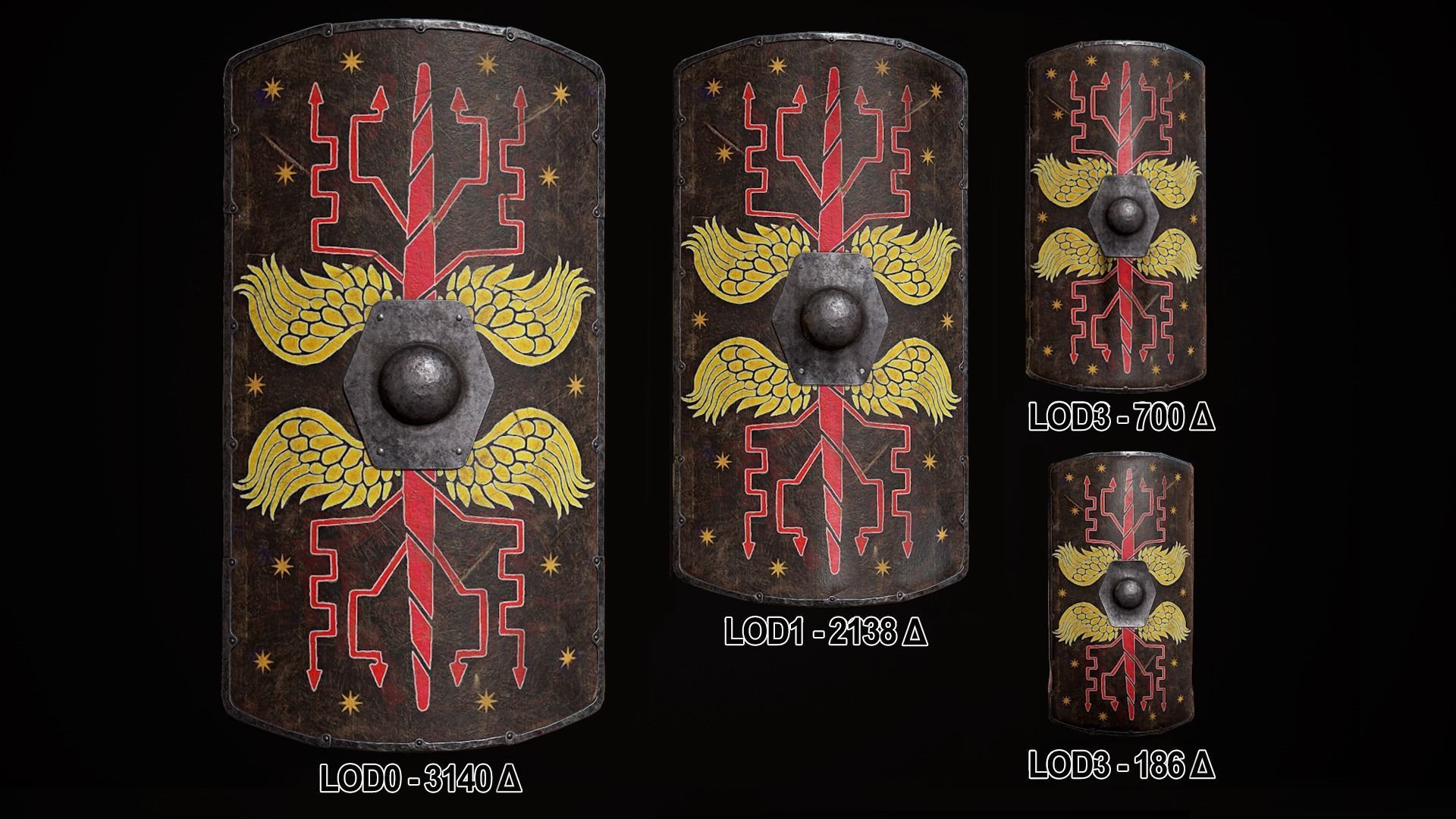 3D model Roman Shield - Scutum B VR / AR / low-poly | CGTrader