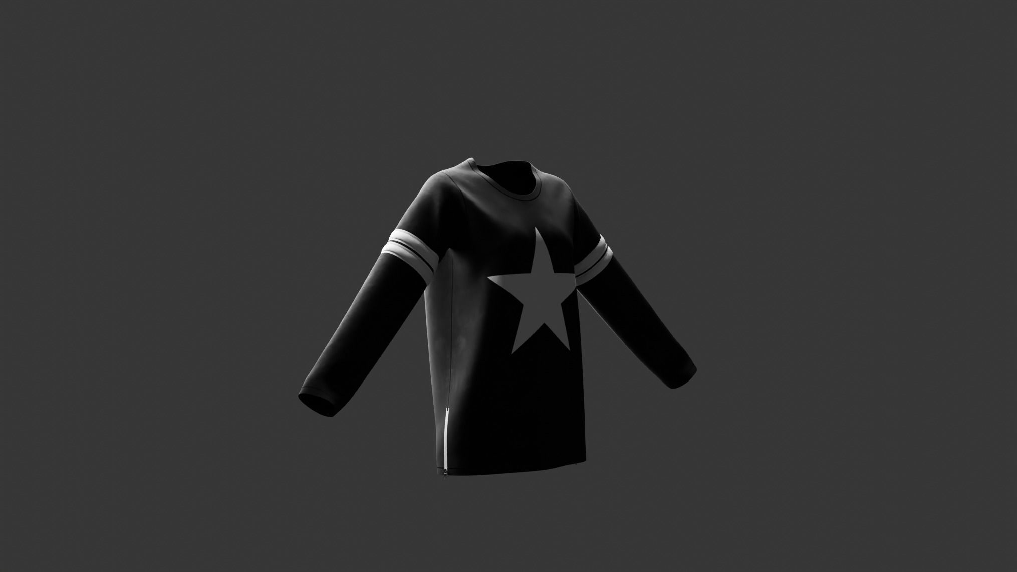 Black Long Sleeve Shirt 3D model | CGTrader