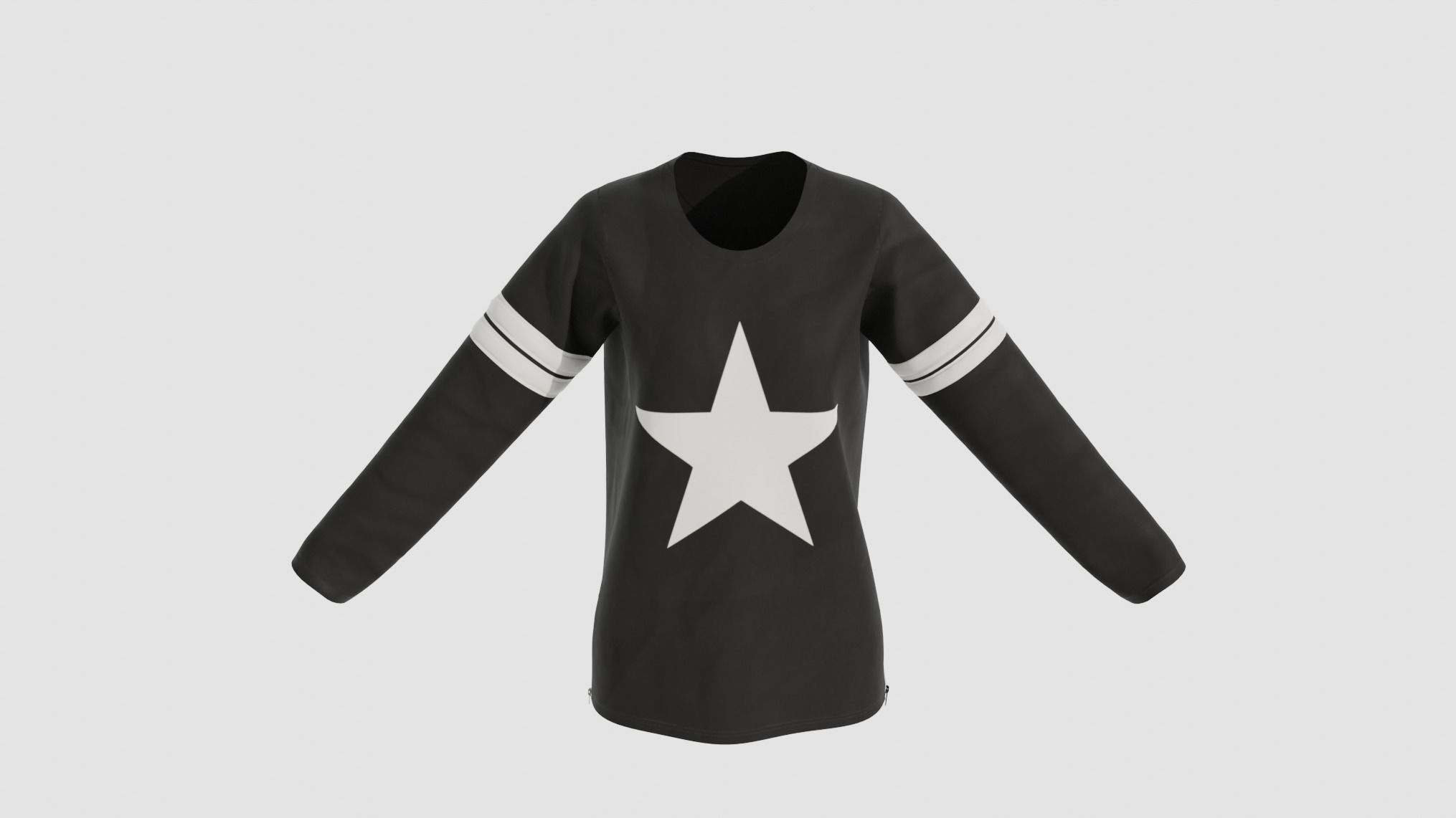 Black Long Sleeve Shirt 3D model | CGTrader