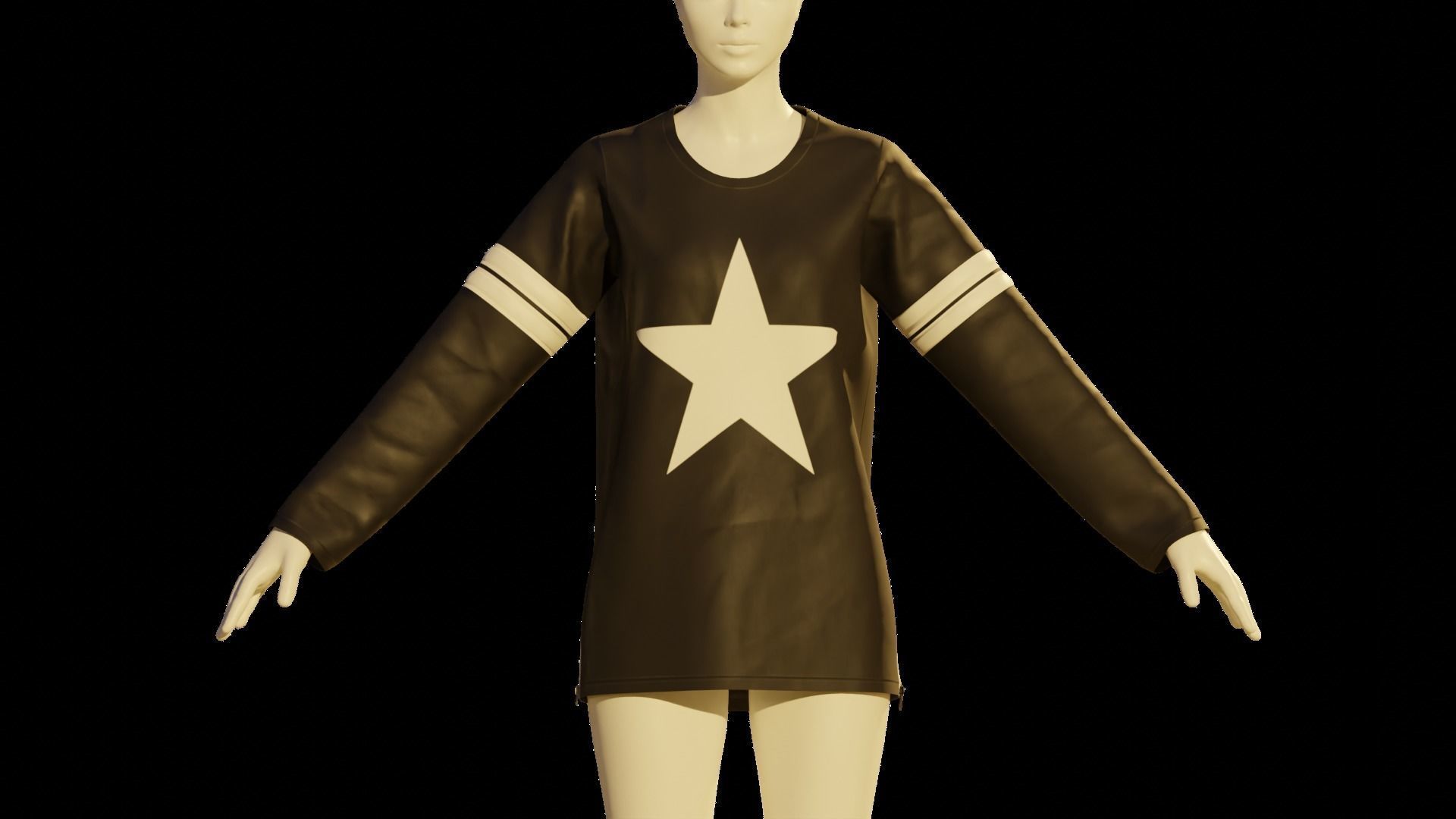 Black Long Sleeve Shirt 3D model | CGTrader