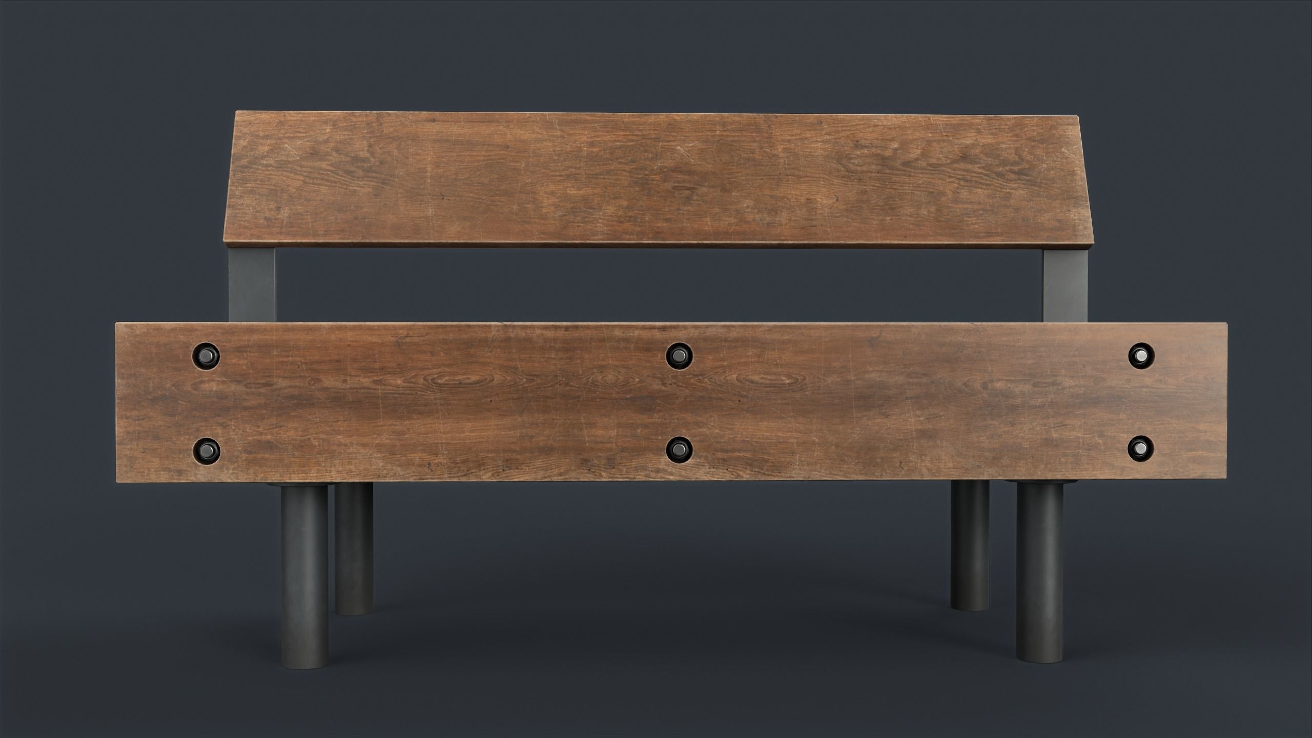 3D model Modern Outdoor Bench 52 PBR Game Ready VR / AR / low-poly ...