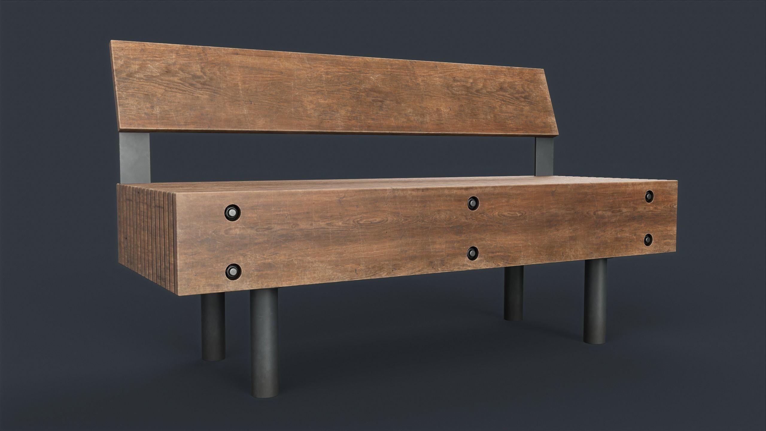 3D model Modern Outdoor Bench 52 PBR Game Ready VR / AR / low-poly ...