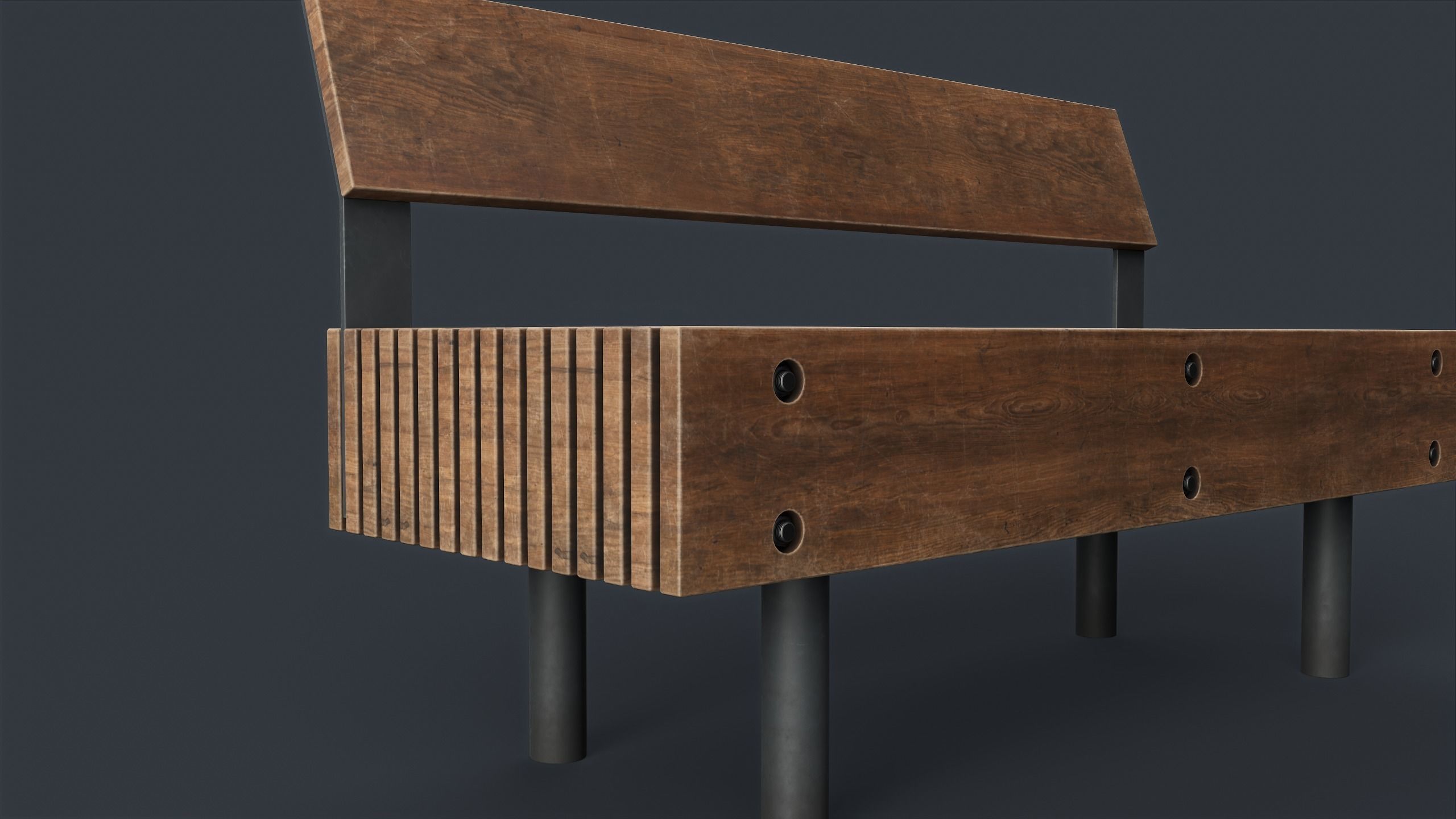 3D model Modern Outdoor Bench 52 PBR Game Ready VR / AR / low-poly ...