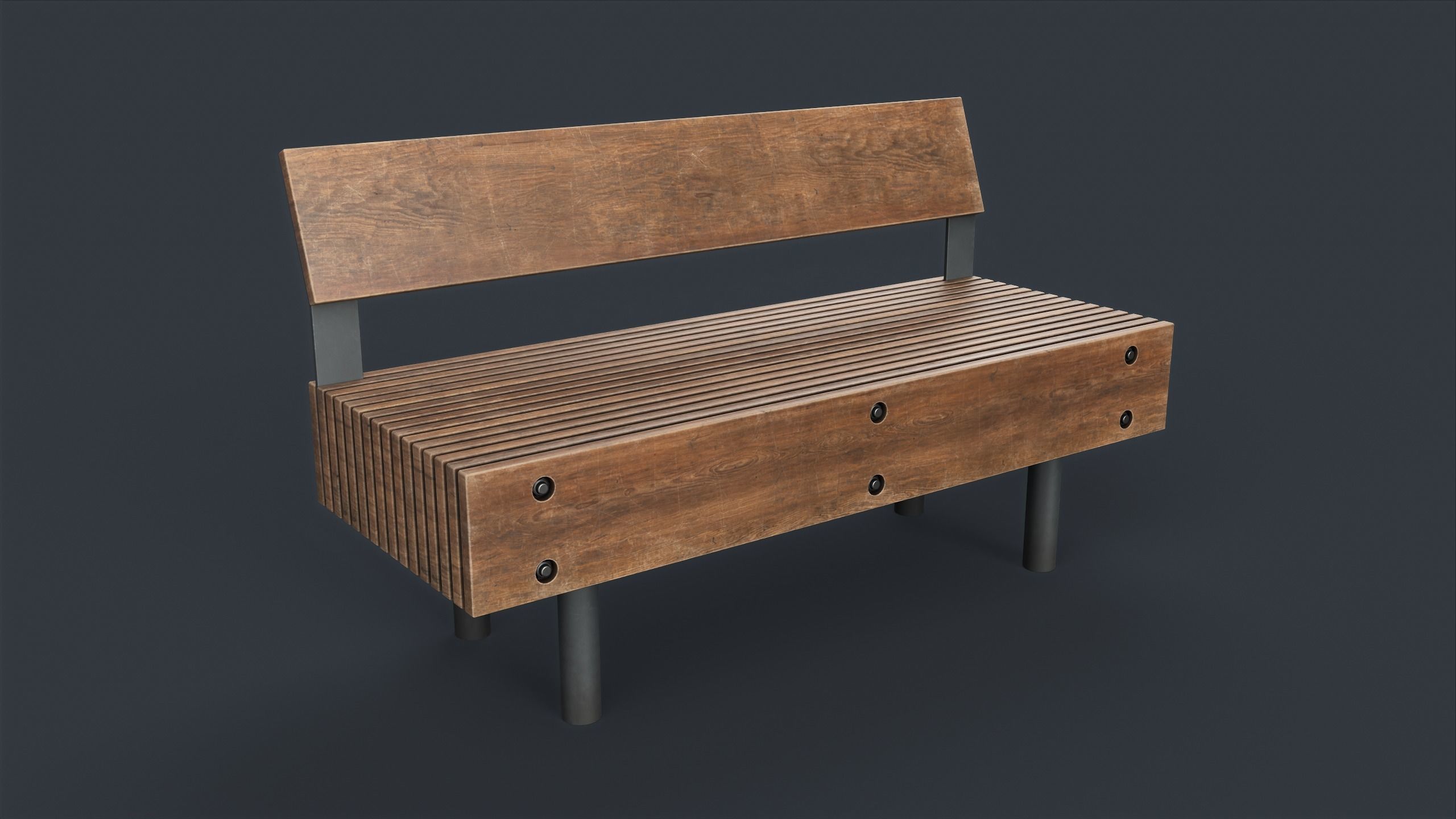 3D model Modern Outdoor Bench 52 PBR Game Ready VR / AR / low-poly ...