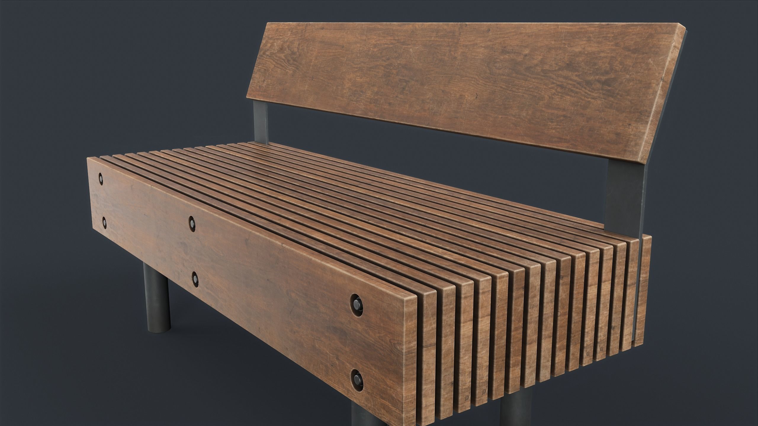 3D model Modern Outdoor Bench 52 PBR Game Ready VR / AR / low-poly ...