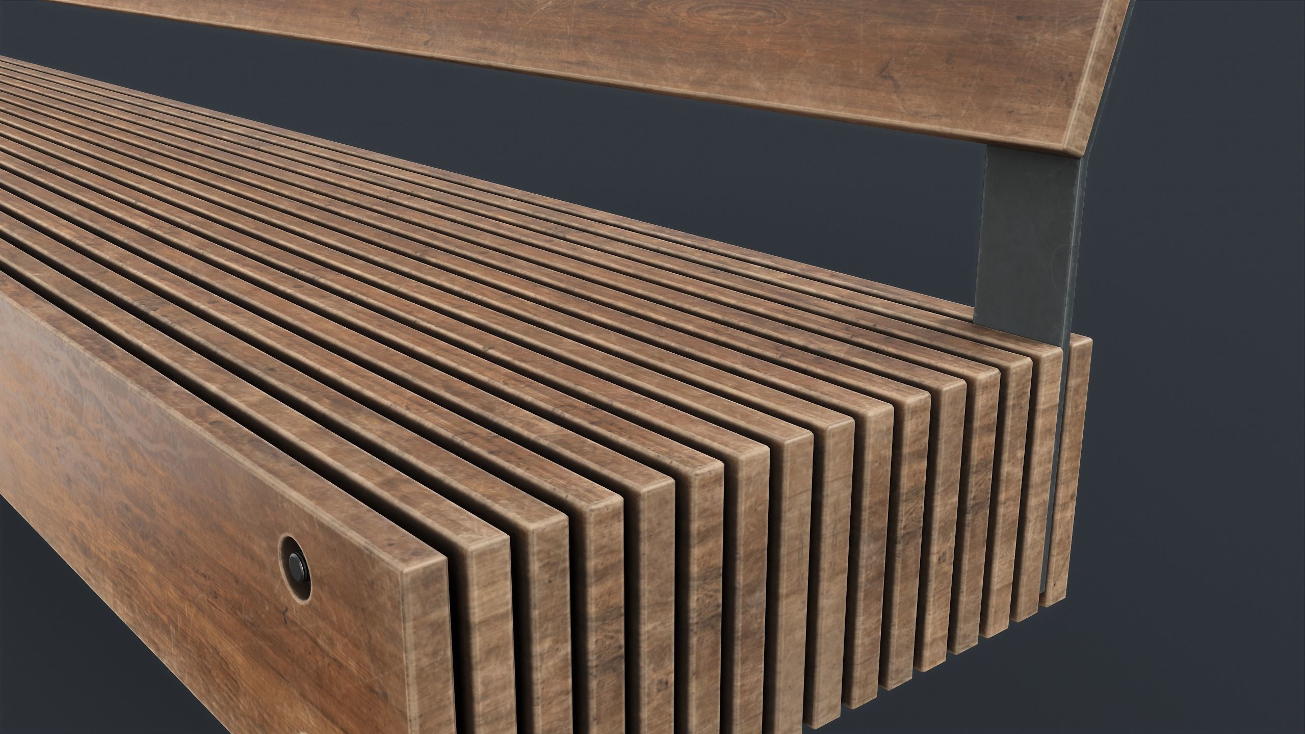 3D model Modern Outdoor Bench 53 PBR Game Ready VR / AR / low-poly ...