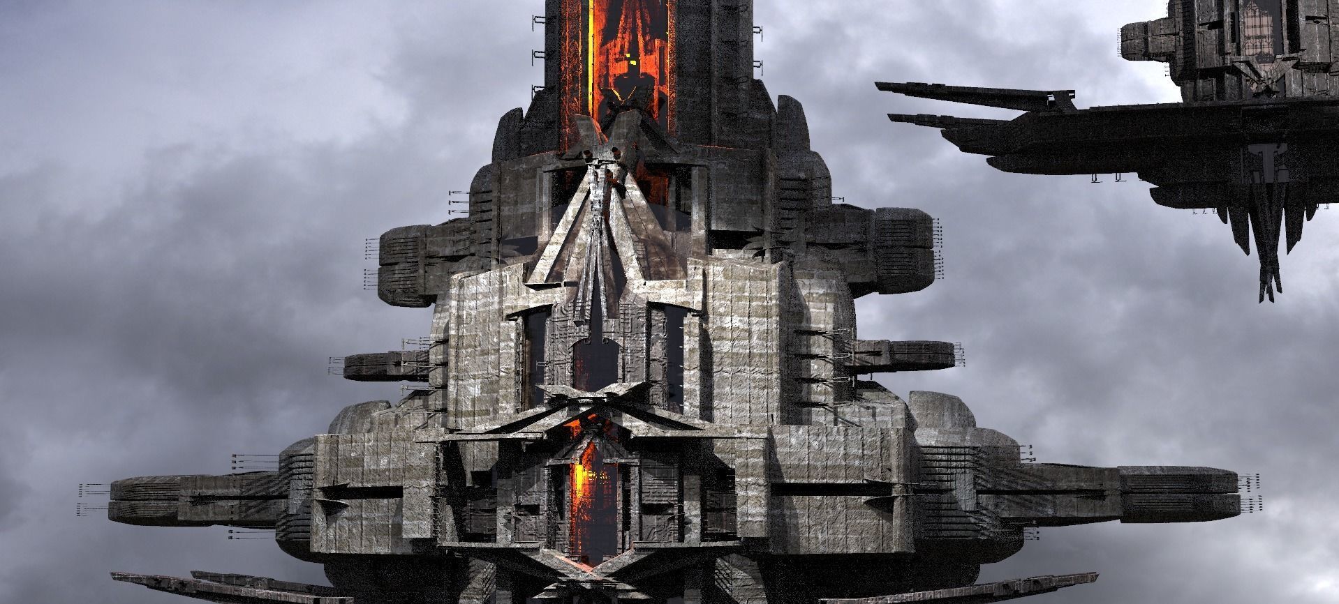 Cyberpunk Lords Towers extended Kitbash 3D model | CGTrader