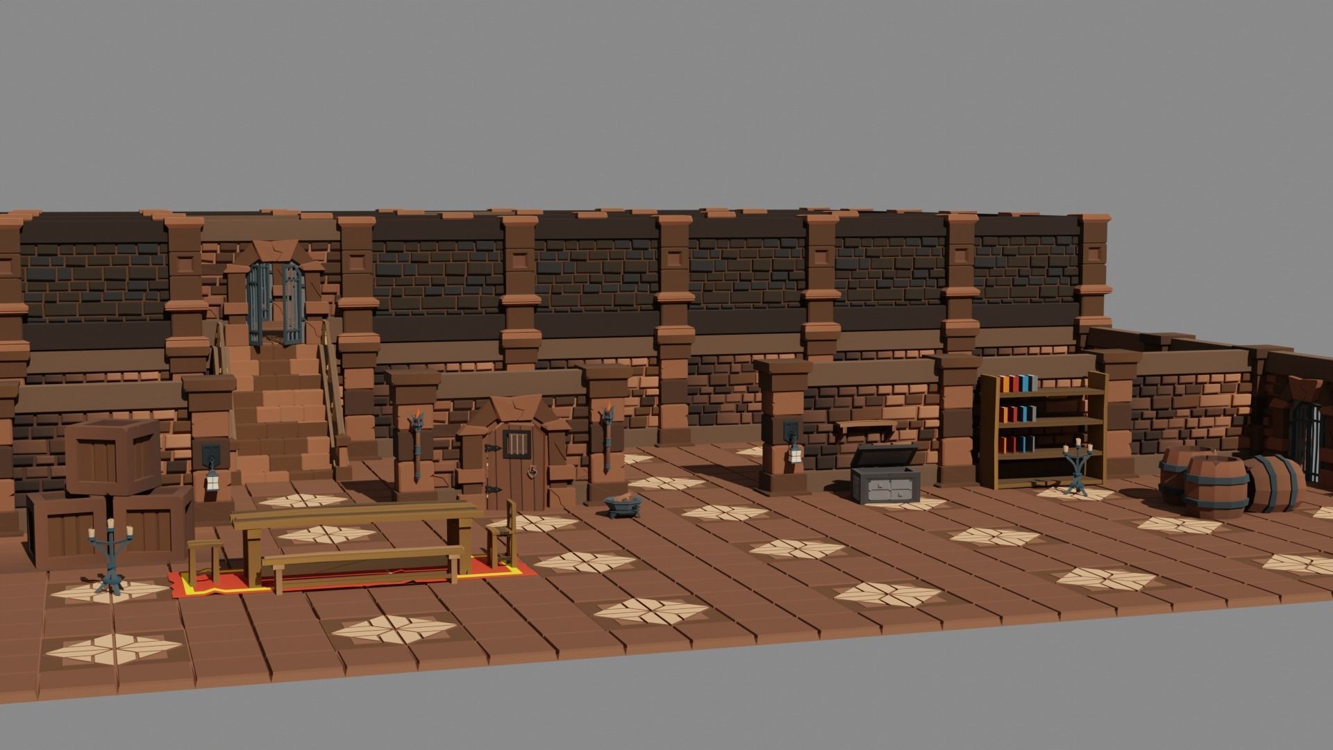 3D model Dungeon Modular Assets VR / AR / low-poly | CGTrader