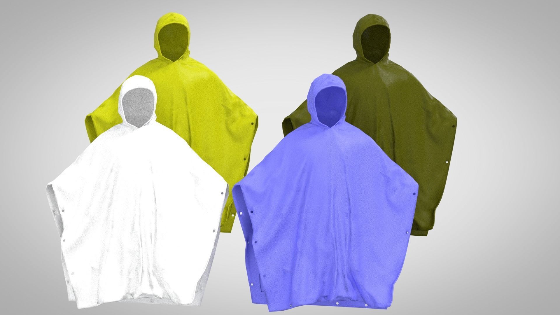 3D model cloak rain poncho VR / AR / low-poly | CGTrader