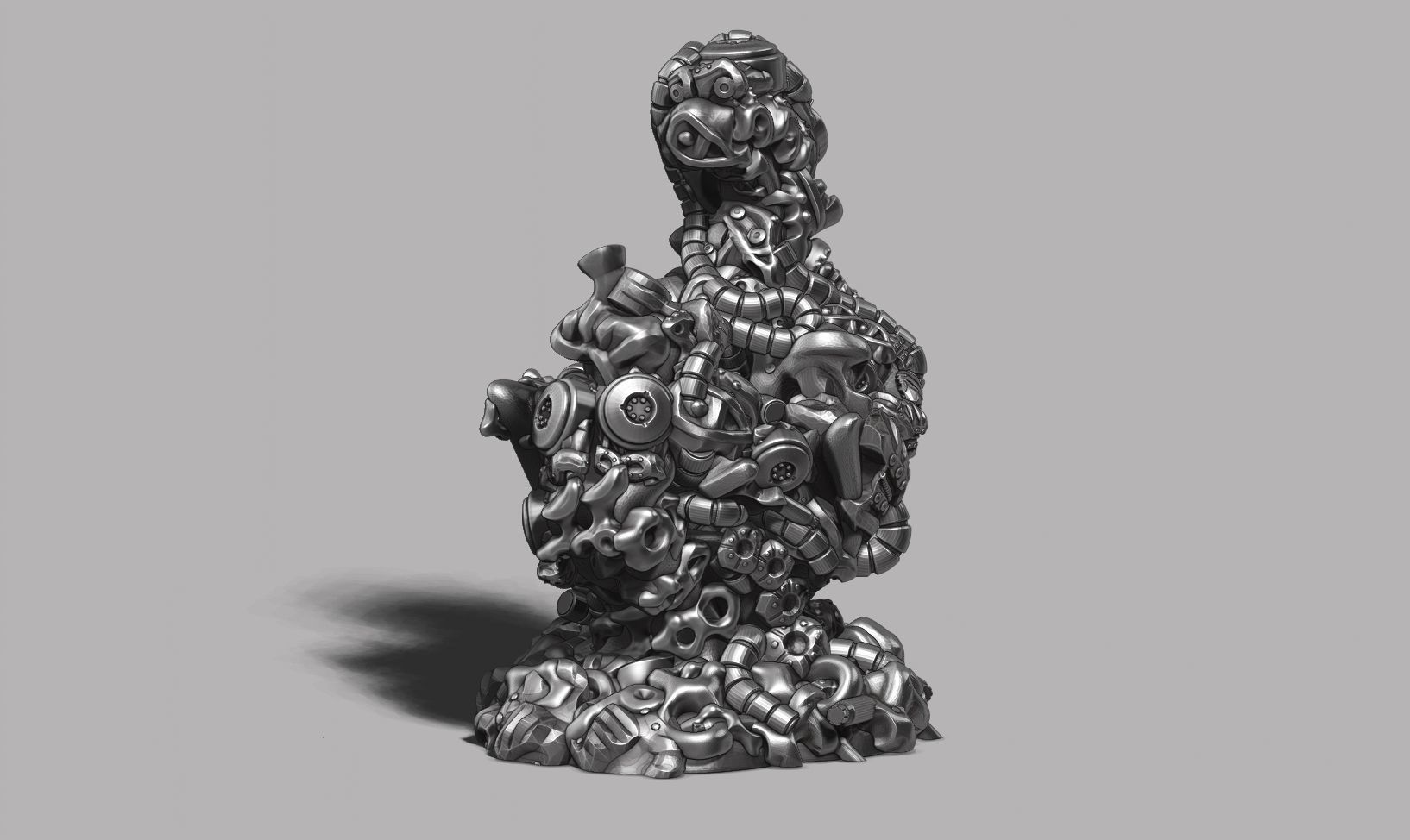 Modern Abstract robotic sculpture 3d print model 166 3D model 3D ...