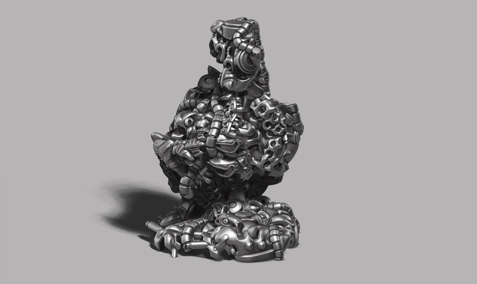 Modern Abstract robotic sculpture 3d print model 166 3D model 3D ...