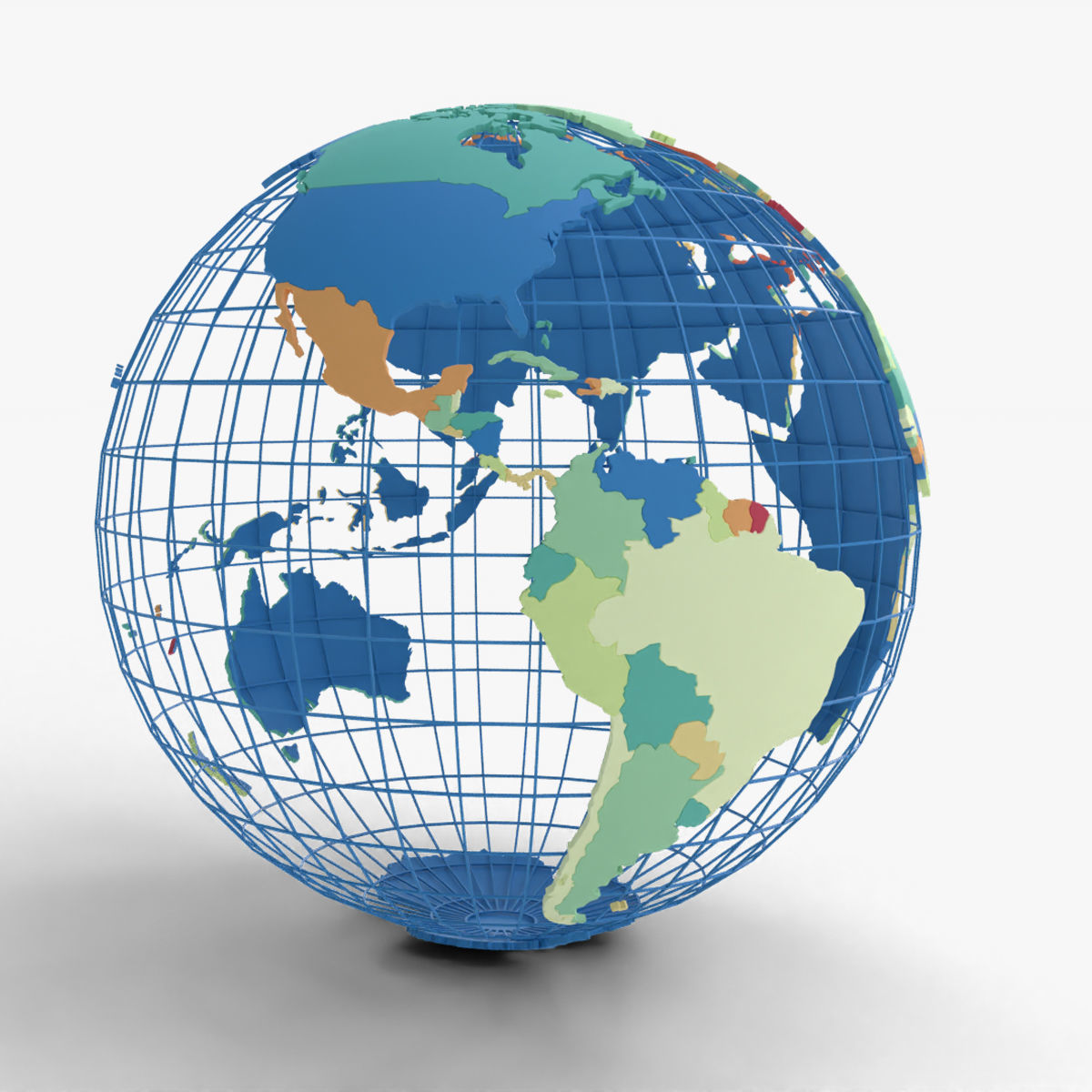 Political Globe With Countries 3D model animated | CGTrader