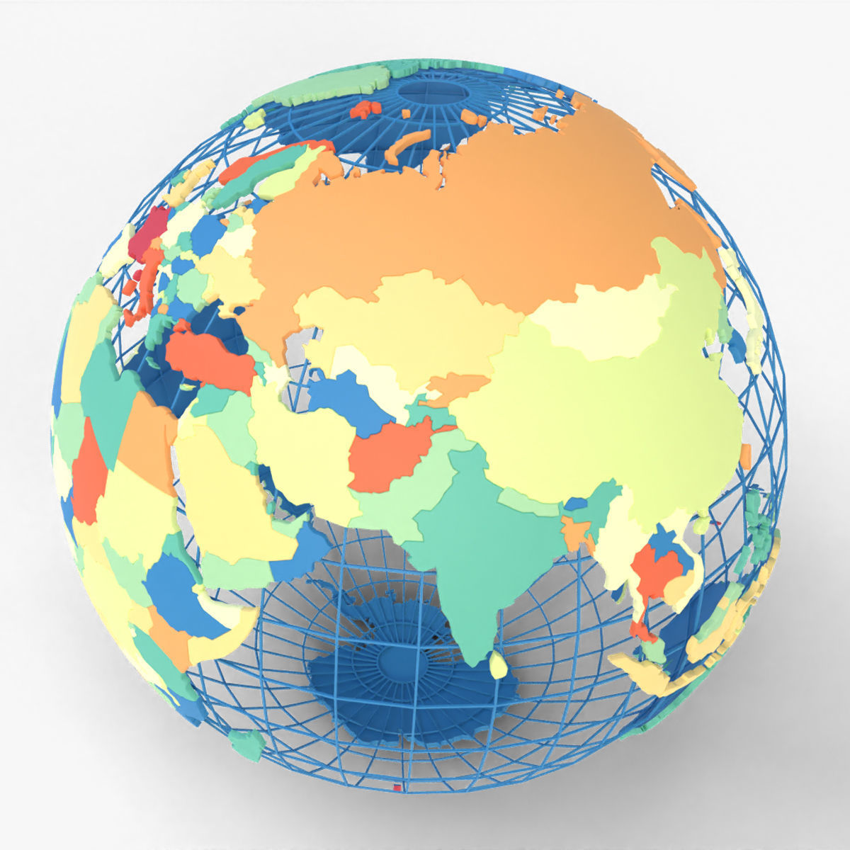 Political Globe With Countries 3D model animated | CGTrader