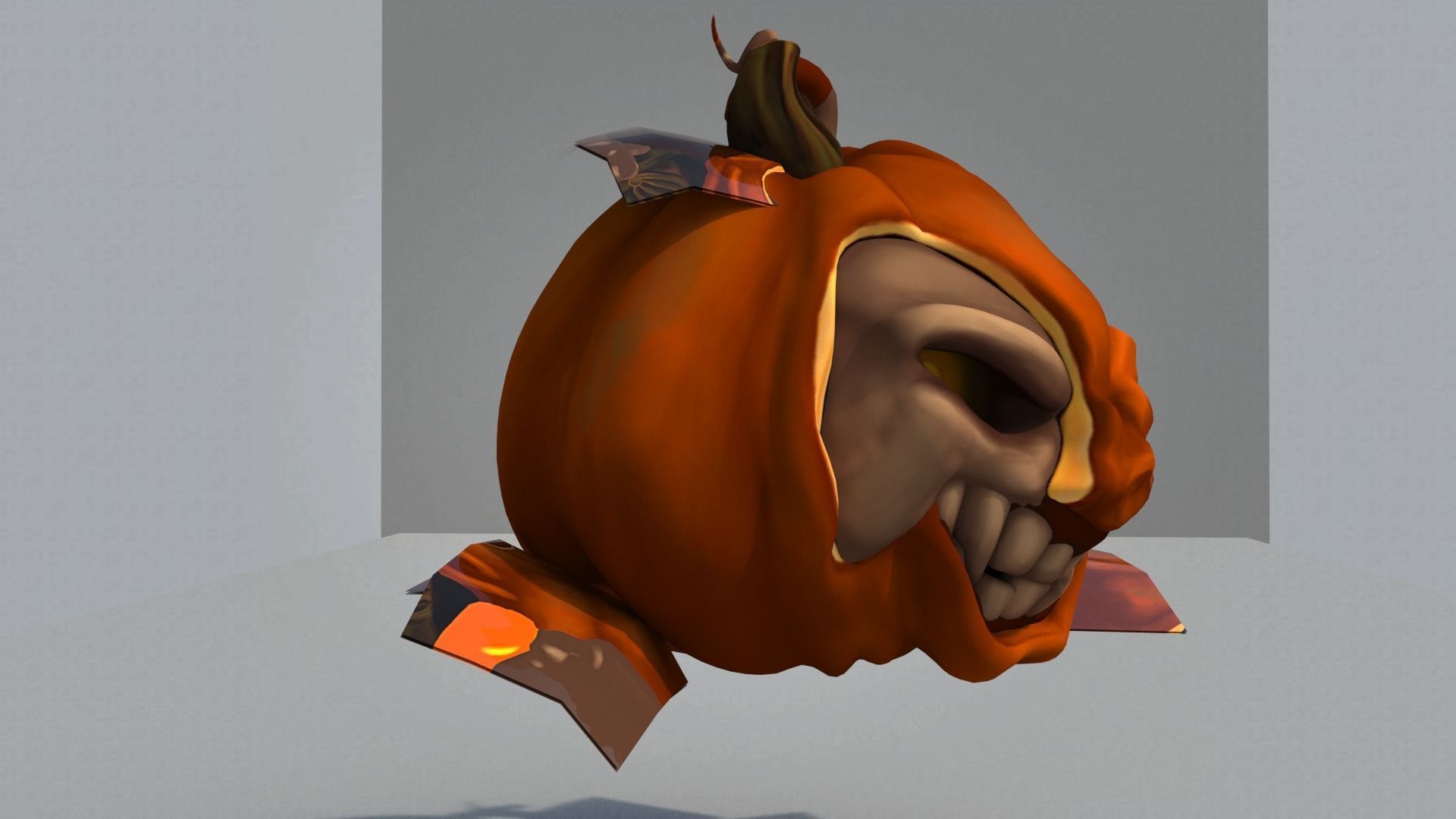 halloween pumpkin devil 3D model rigged | CGTrader