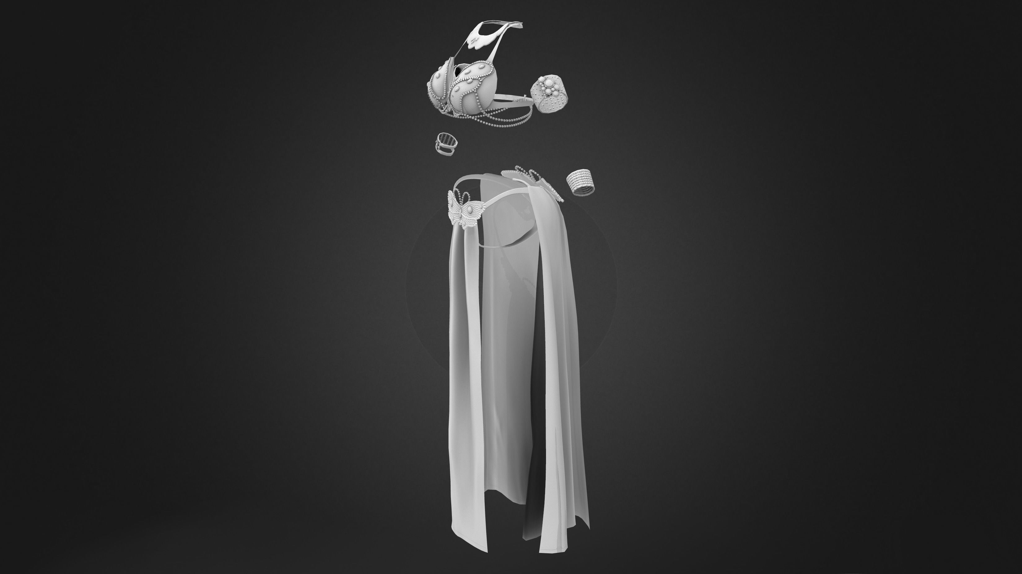 3d Model Full Belly Dancer Outfit Costume Vr Ar Low Poly Cgtrader 1565