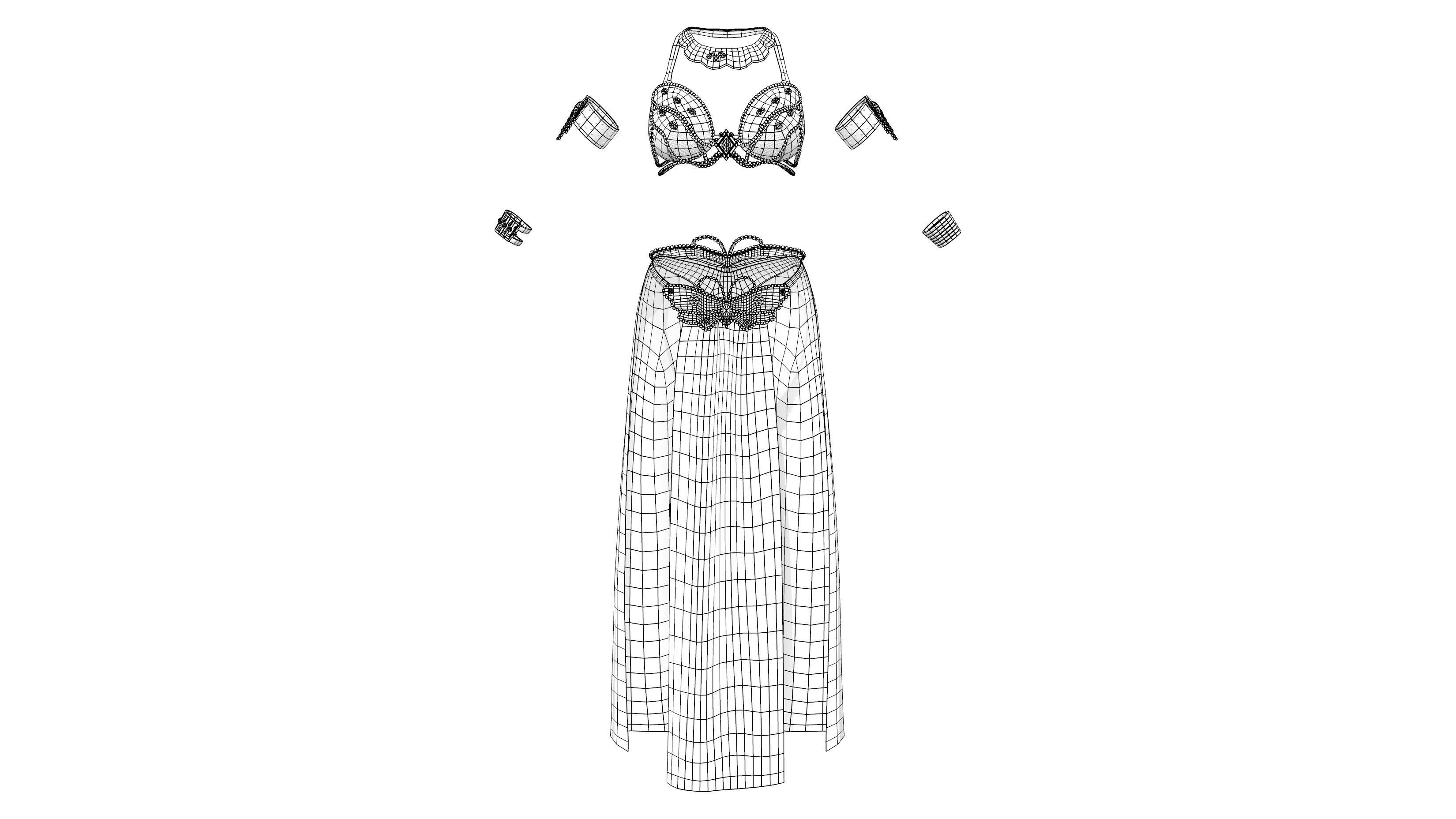 3d Model Full Belly Dancer Outfit Costume Vr Ar Low Poly Cgtrader 1566