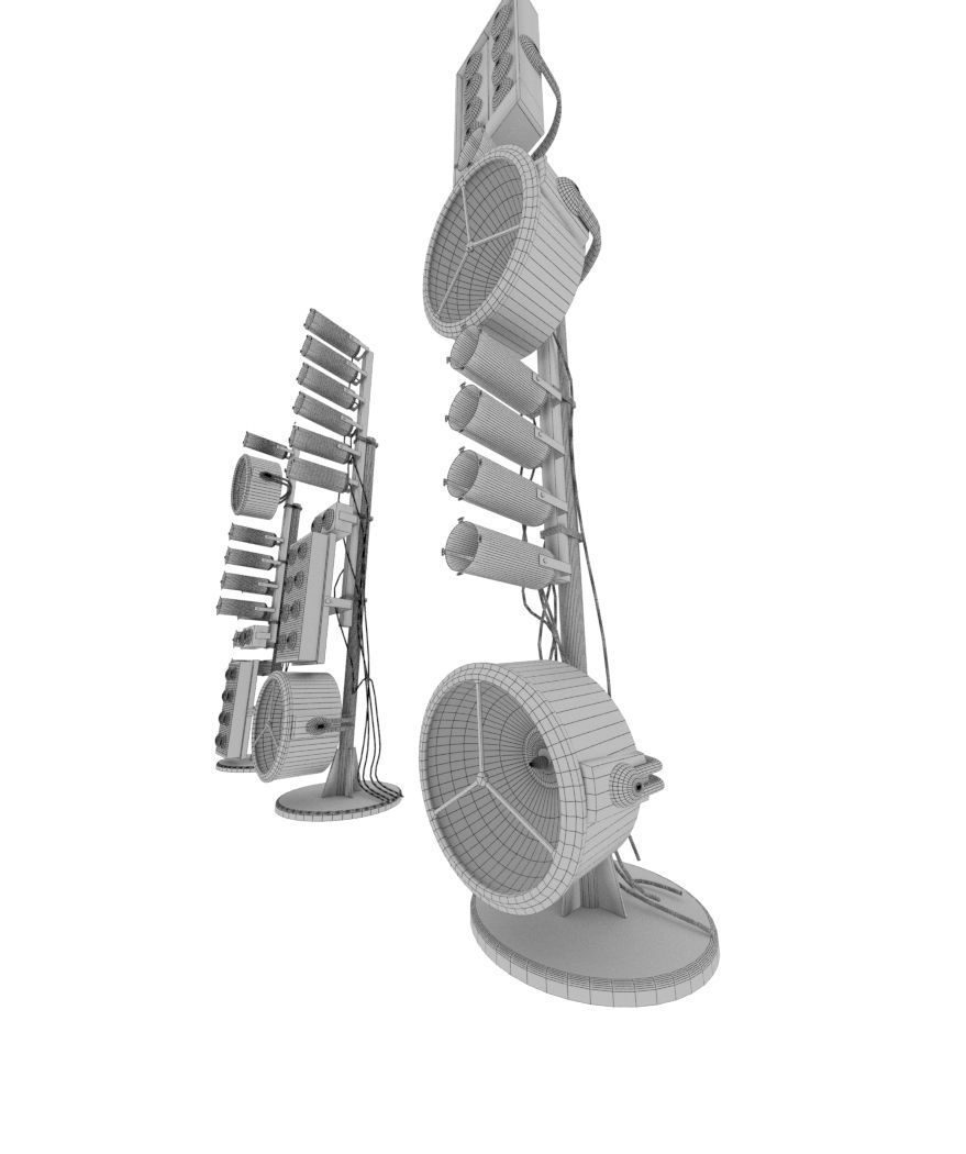 spotlights and wires 3D model | CGTrader