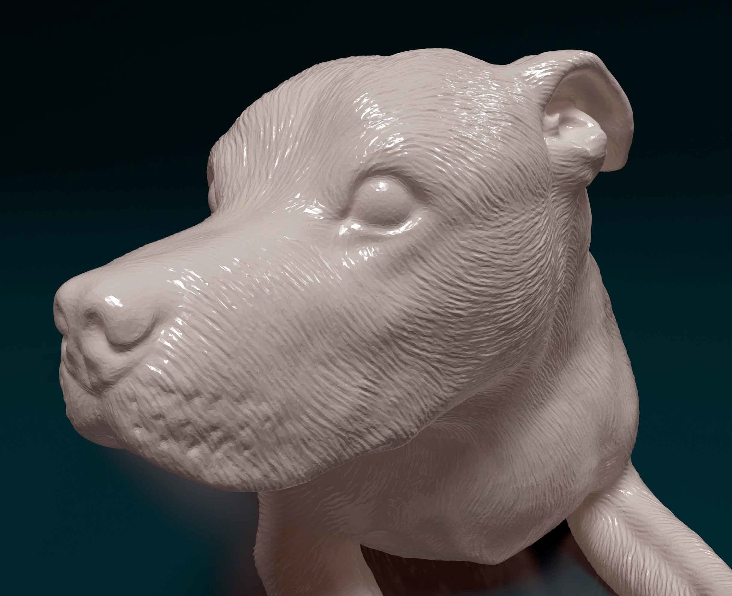Pit bull 3D model 3D printable | CGTrader