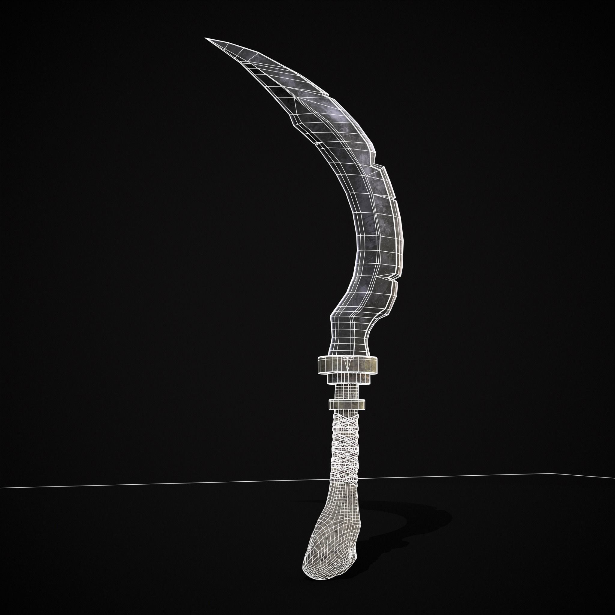 3D model Flawed Bone Handle Sickle VR / AR / low-poly | CGTrader
