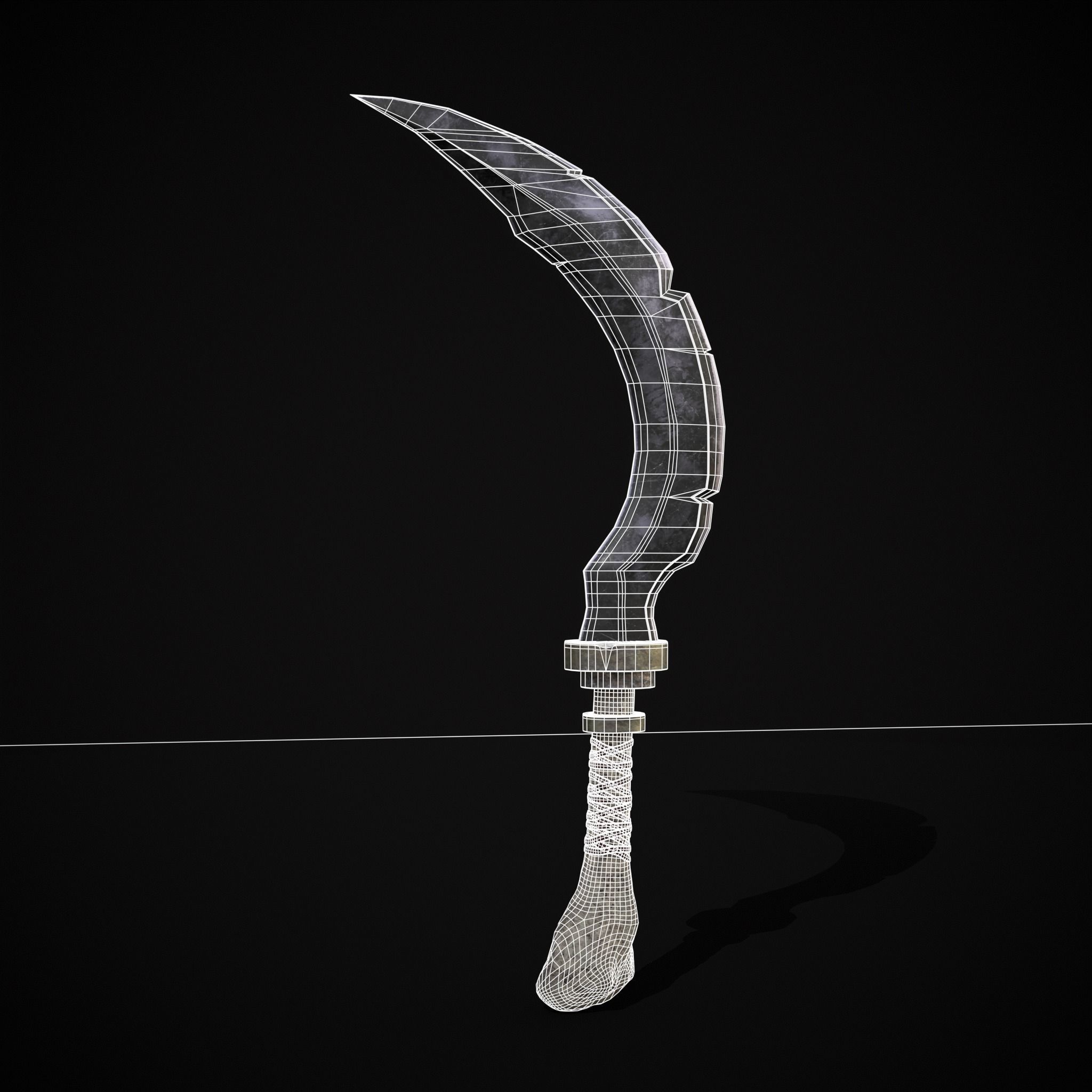 3D model Flawed Bone Handle Sickle VR / AR / low-poly | CGTrader