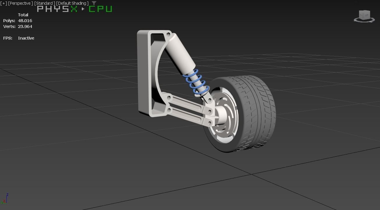 Basic suspension system shock absorber 3D model animated | CGTrader