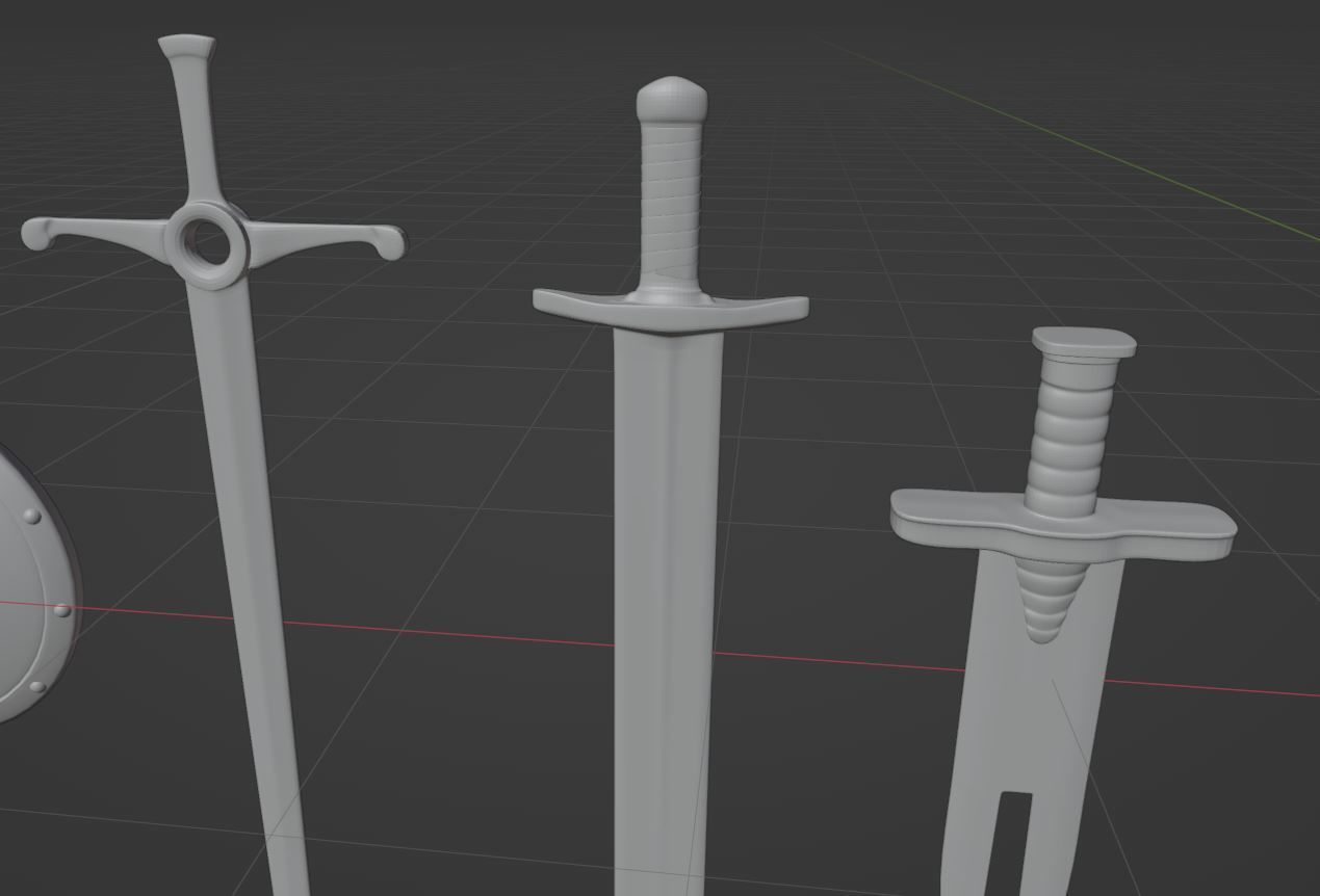 swords and shields set free VR / AR / low-poly 3D model | CGTrader