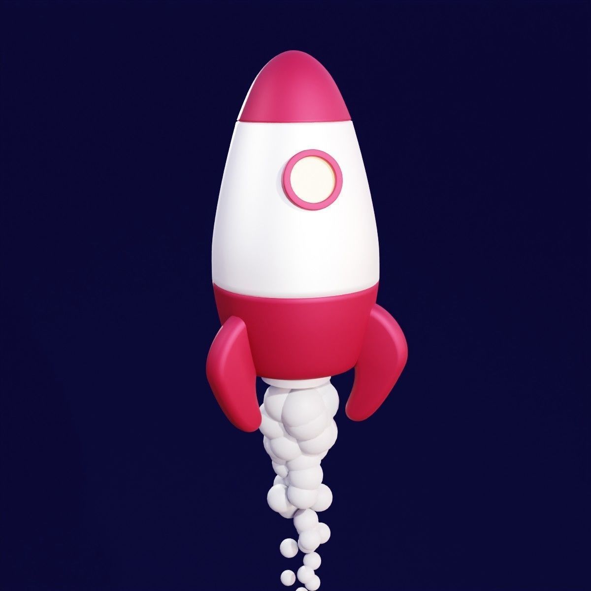 Low Poly 3D Cartoon Rocket Game ready model spaceship 3D model animated ...