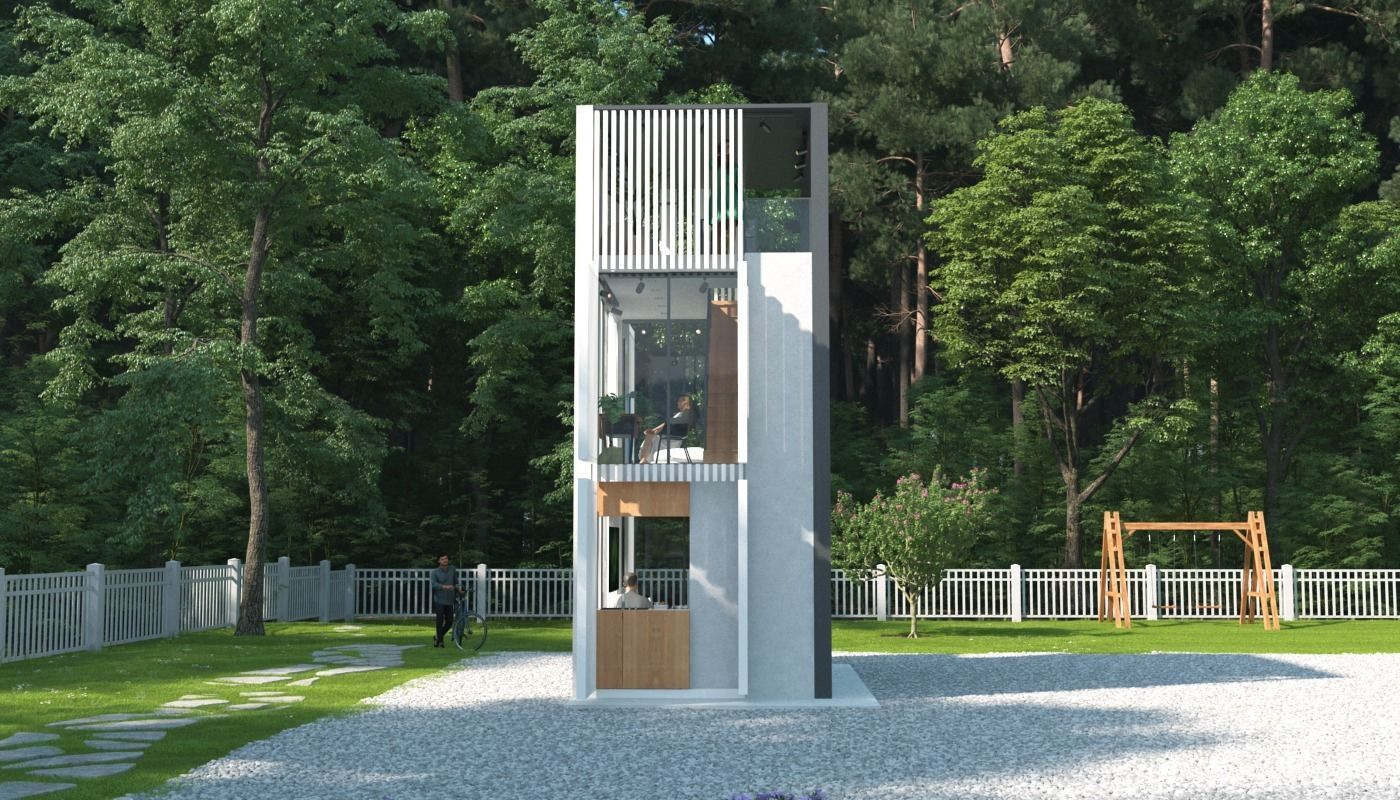 3x4m Small Modern House 3D model animated | CGTrader