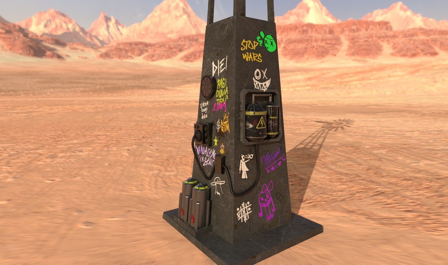 Sci-fi Wild West Windmill 3D model | CGTrader