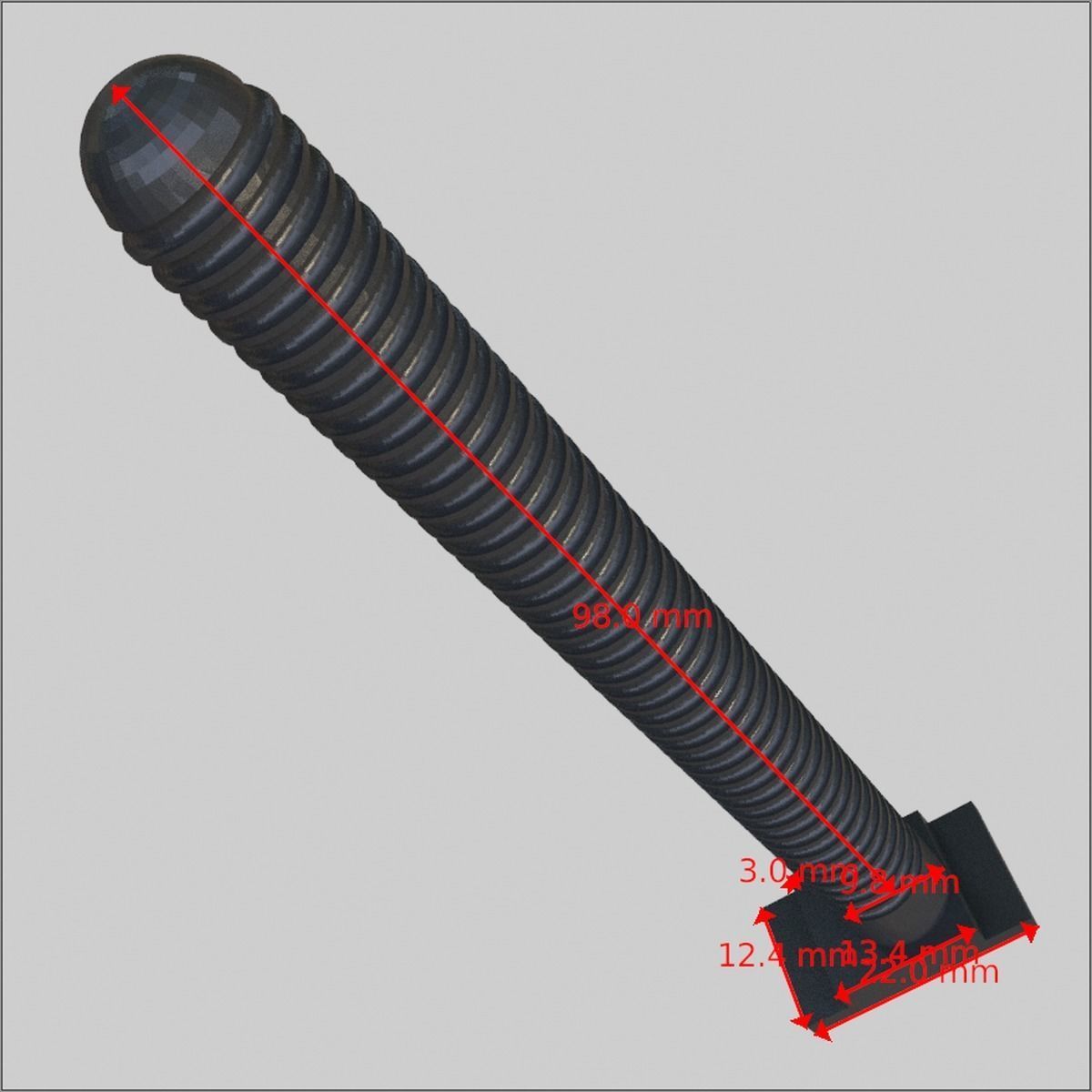 Toilet Seat Bolt Screw 3D model 3D printable | CGTrader