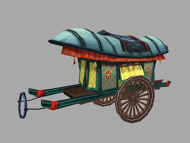 Tent carriage - ancient means of transport 3D model 3D model | CGTrader
