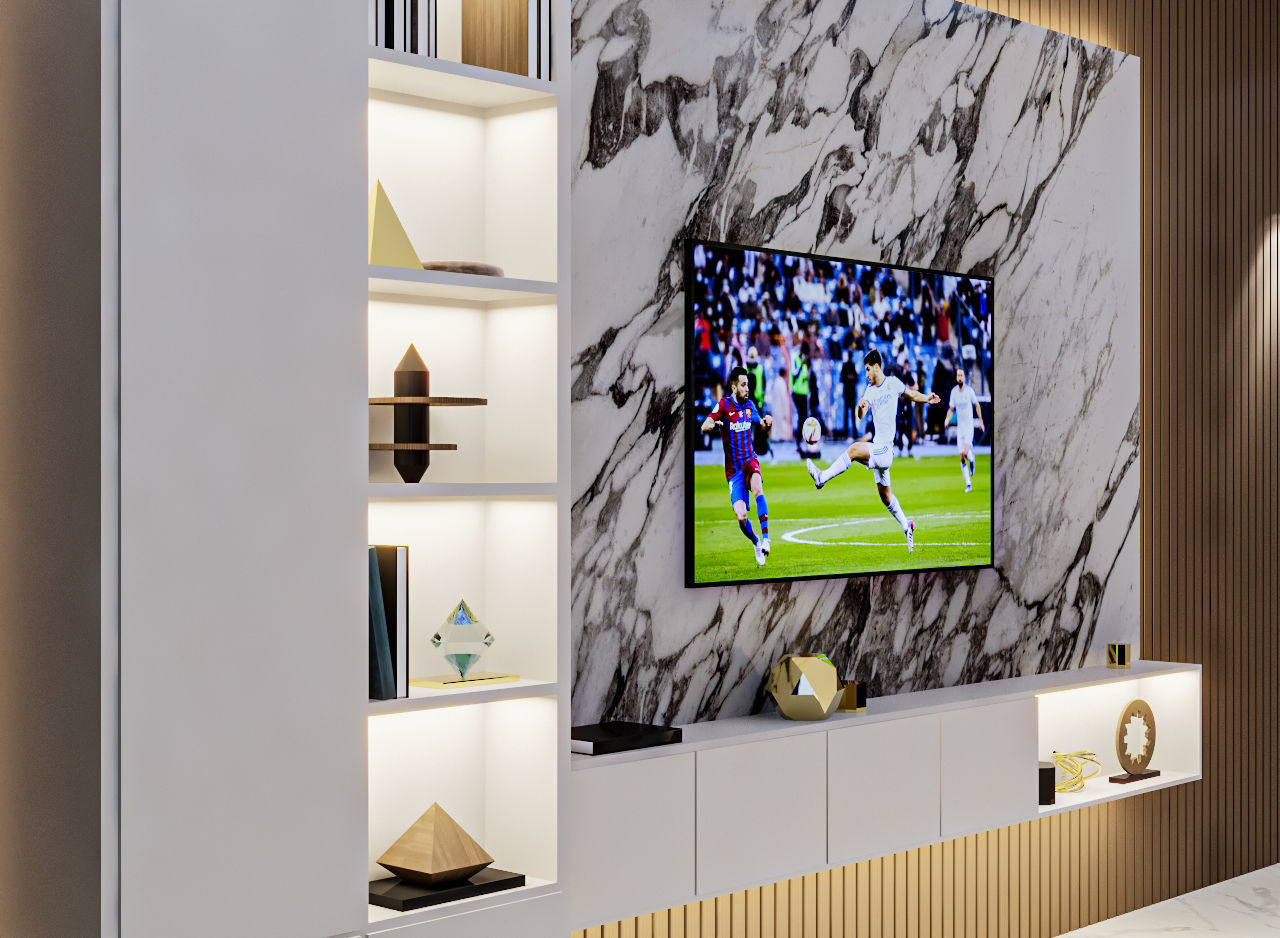 Modern TV Wall 01 3D model free 3D model | CGTrader