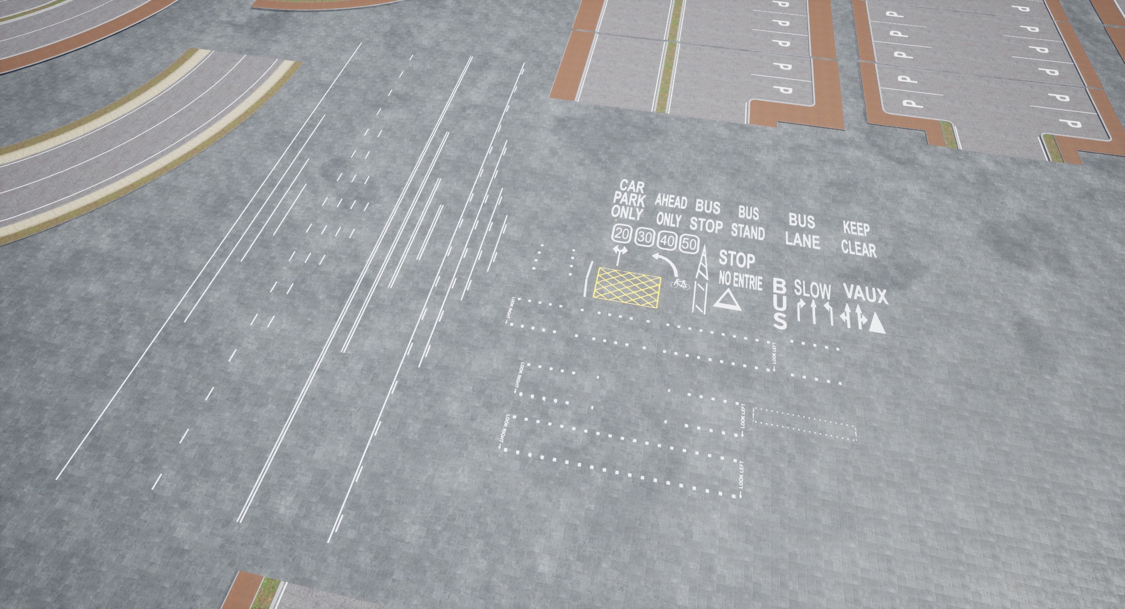 3D model Traffic Road Elements Markings UE4 and UE5 Project VR / AR ...