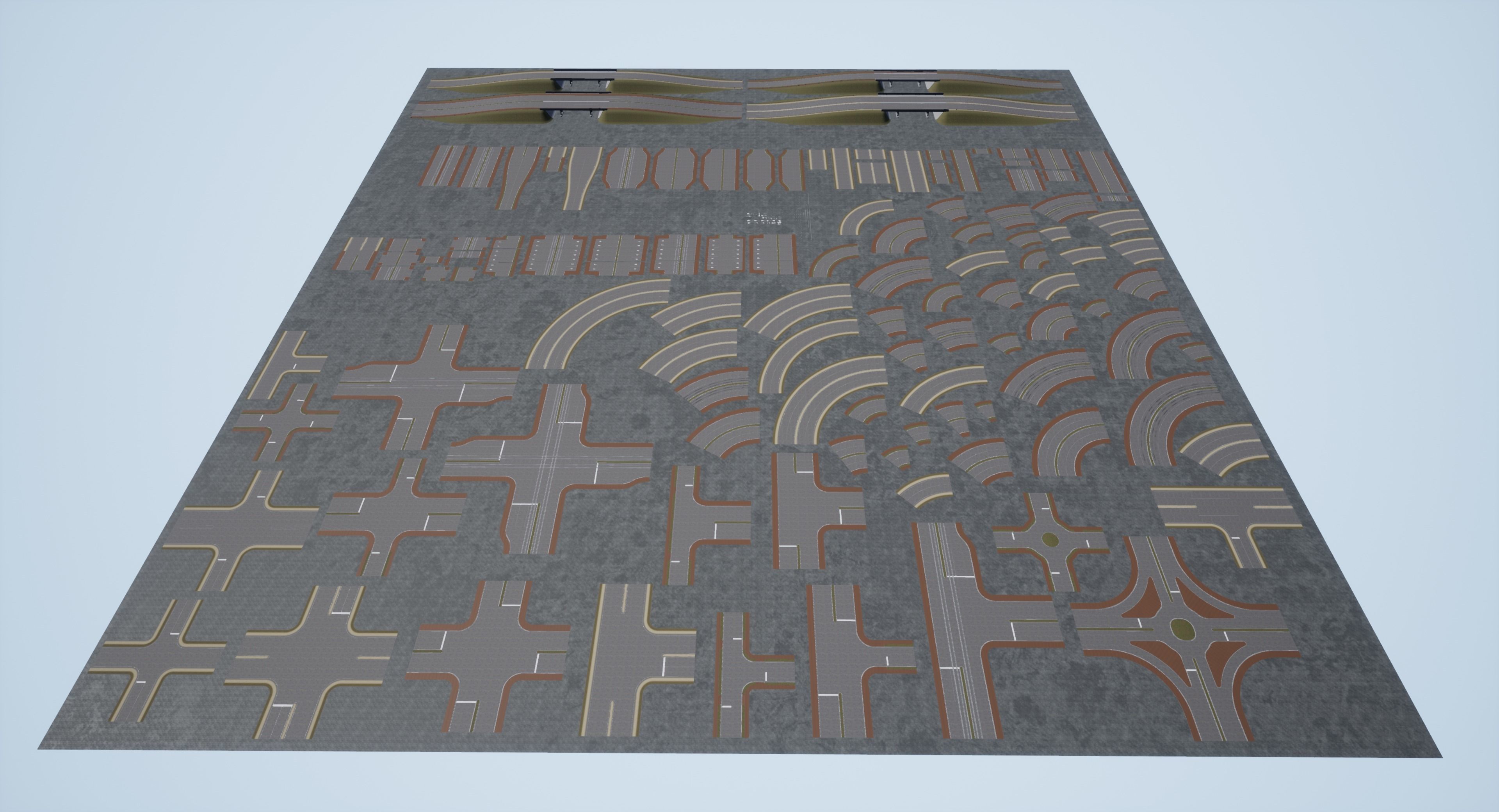 3D model Traffic Road Elements Markings UE4 and UE5 Project VR / AR ...