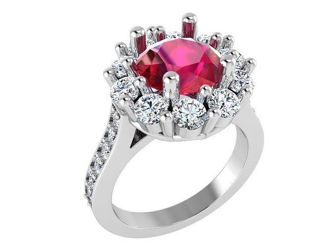 Red stone ring 2790 3D print model 3D model 3D printable | CGTrader