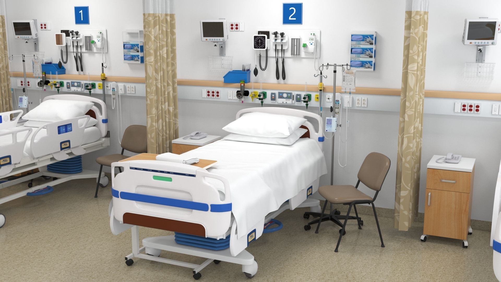 Hospital High Dependency Unit 3d Model Cgtrader 