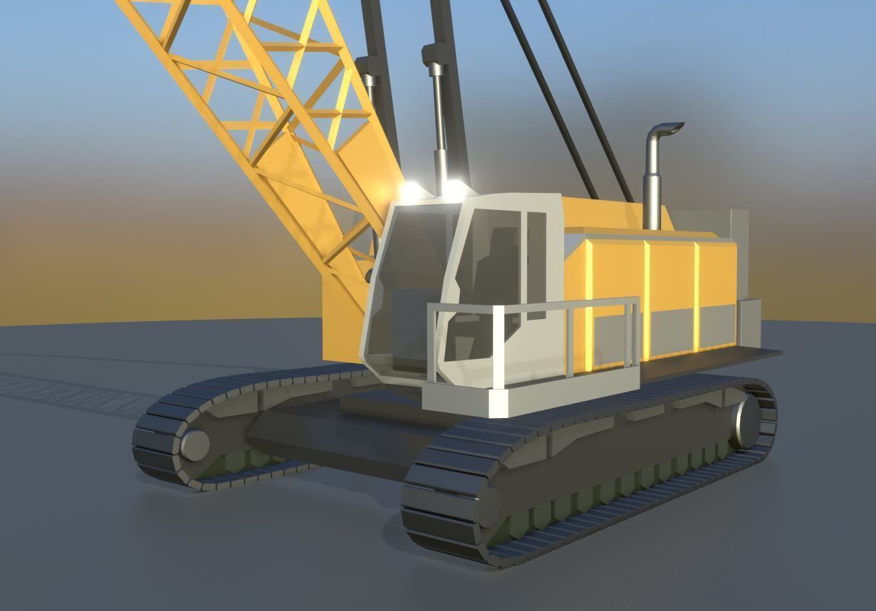 3D model Rigged Crawler Crane VR / AR / low-poly | CGTrader