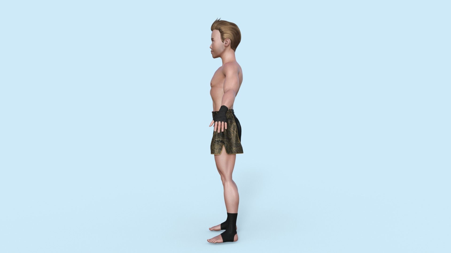 Cartoon Fighter Man Rigged 3D model rigged | CGTrader